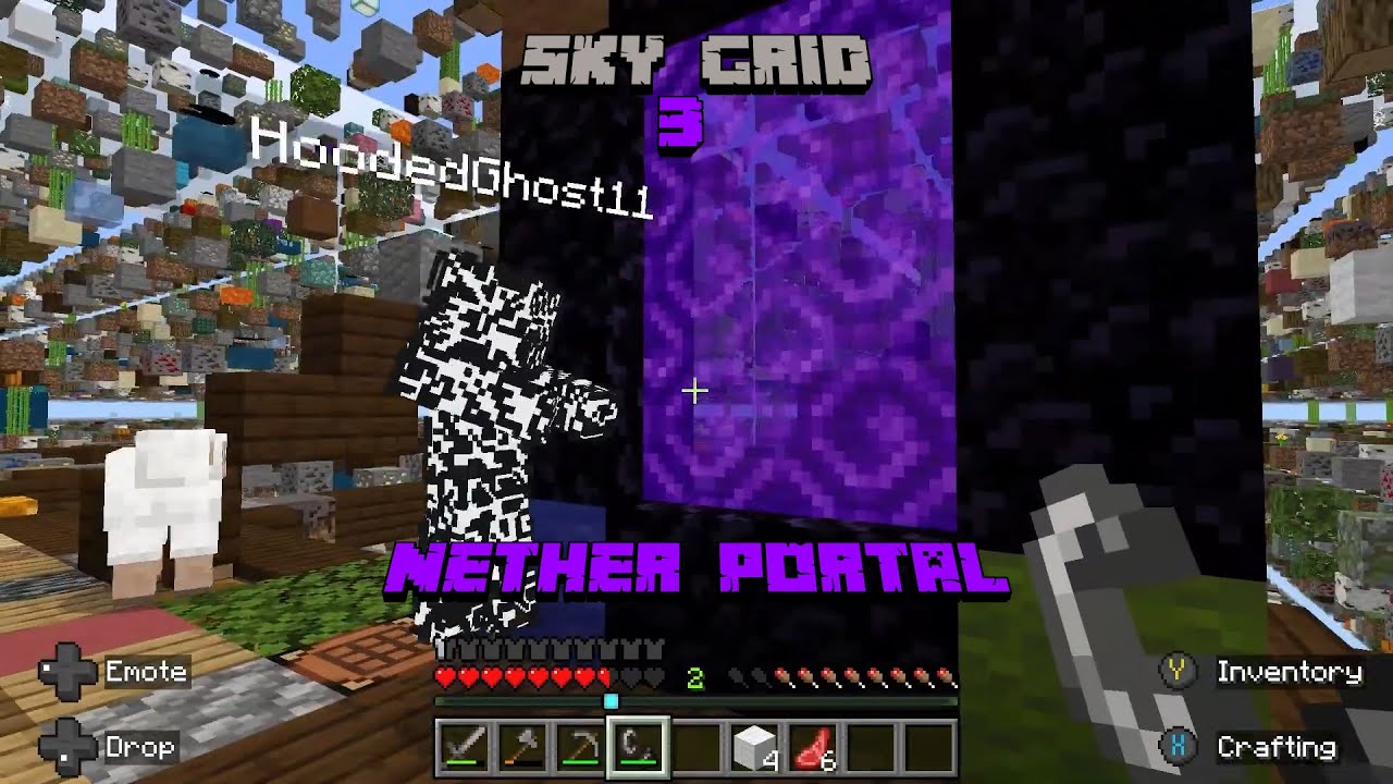 Nether Portal (Minecraft Sky Grid) Episode 3 - YouTube