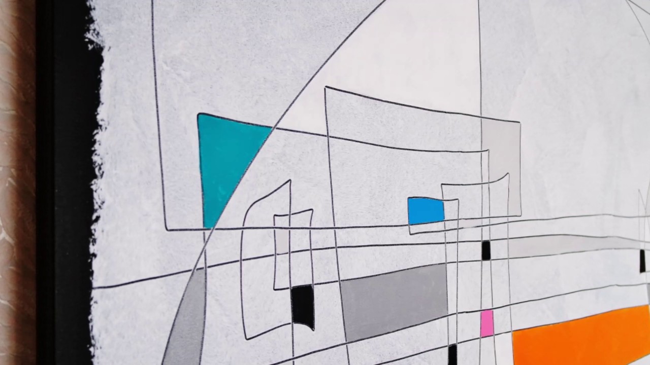 Expressive automatism abstract in grays and orange - YouTube