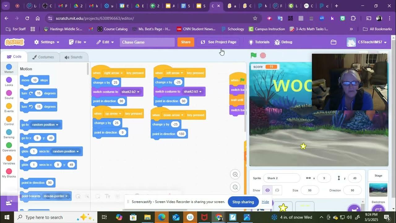 Chase Game on Scratch - Day 2 hints and suggestions March 4 - YouTube