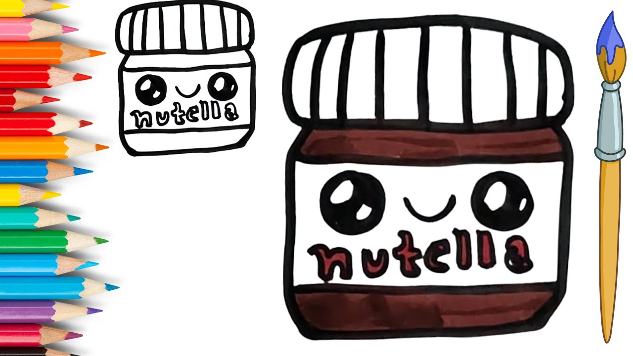 Nutella drawing | How to draw a cute Nutella drawing easy step by step ...