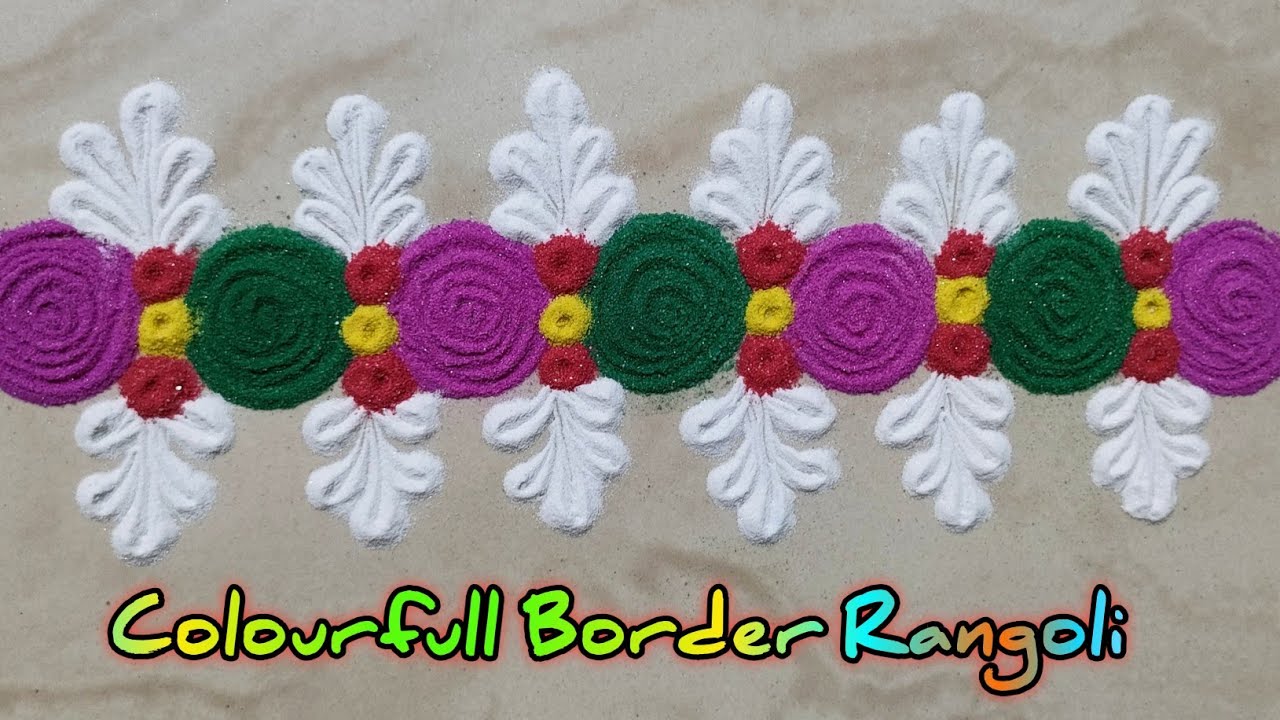 Simple Border Rangoli | Creative Border Rangoli | Rangoli Tutorial ...