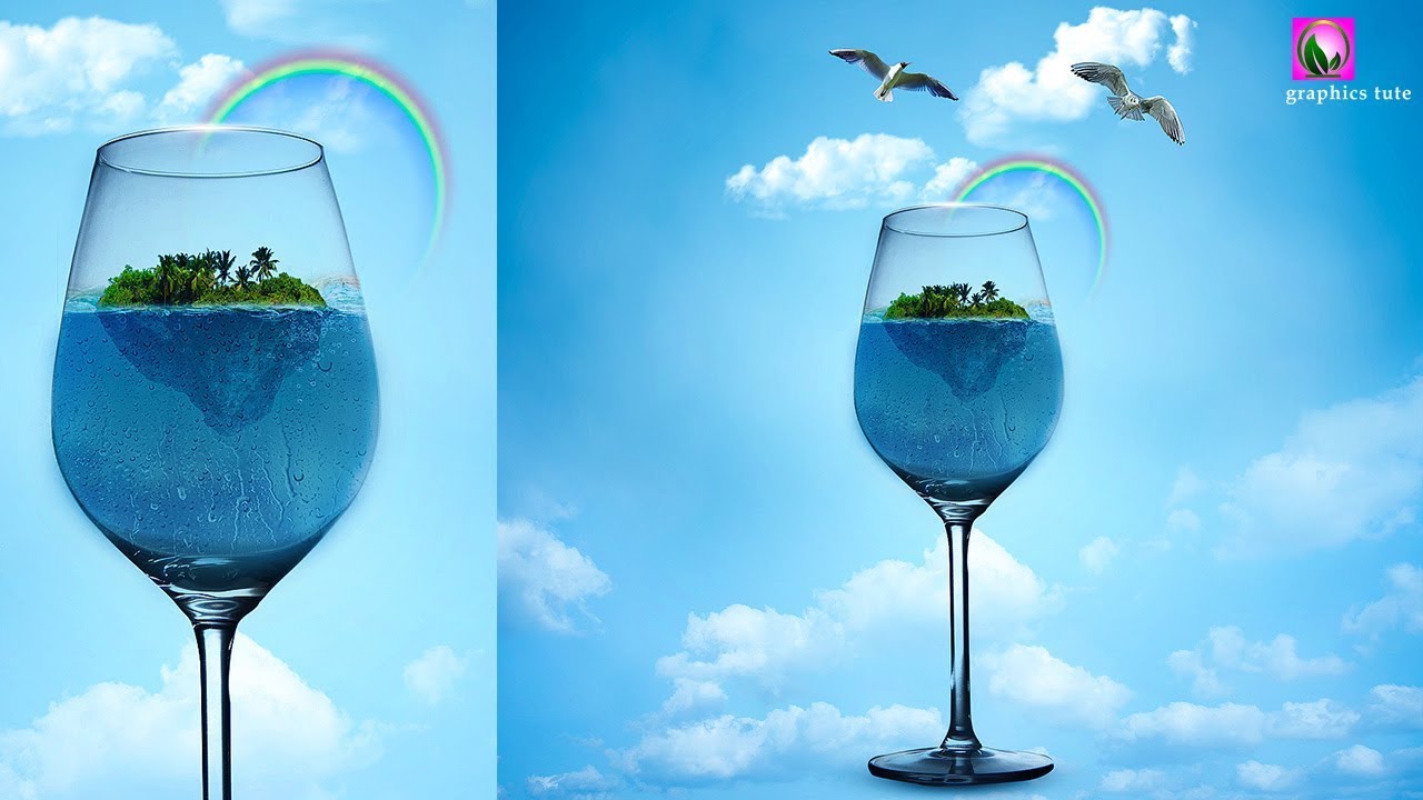 Glass Island - Photo Manipulation Tutorial In Photoshop - Photoshop CC ...