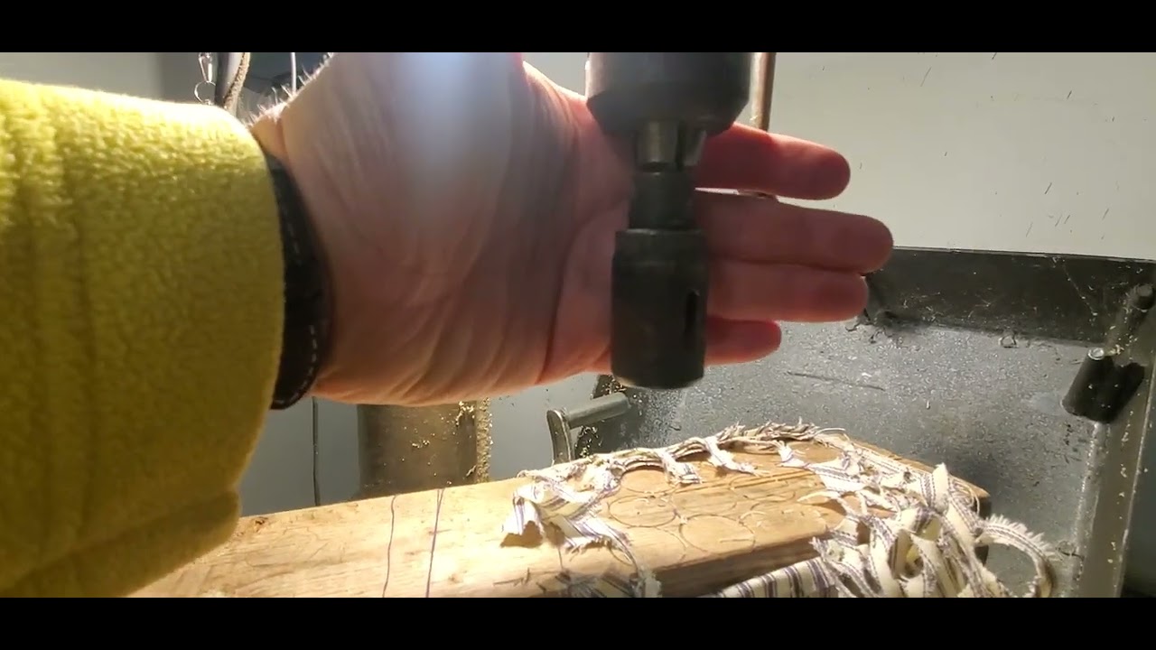 Cutting muzzleloading patches on a drill press - YouTube