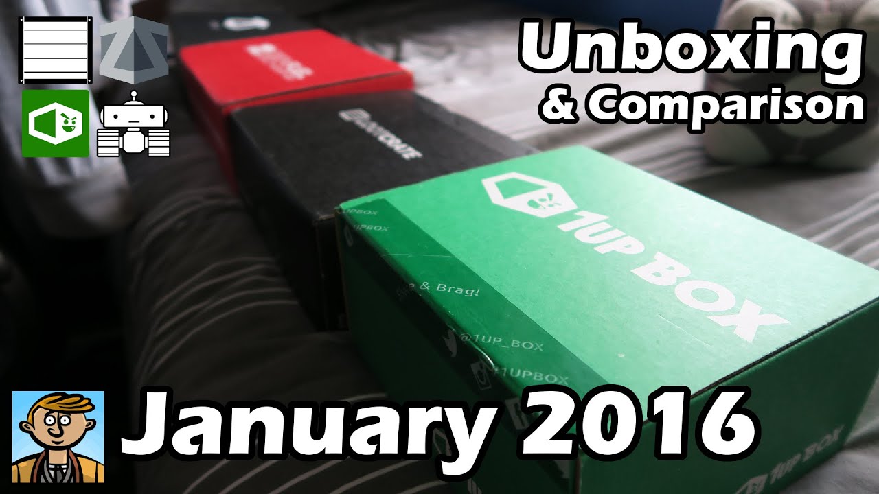 January 2016 Unboxing & Comparison - Loot Crate, 1Up Box, Geek Fuel ...