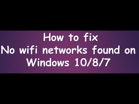 no wifi networks found windows 10 - YouTube