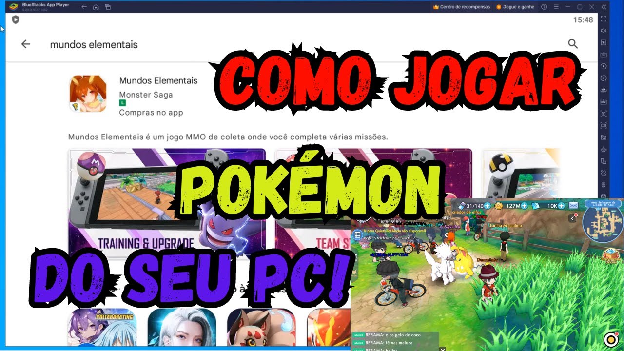 COMO JOGAR Pokémon Mundos Elementais do seu PC! Pokémon Mundos ...