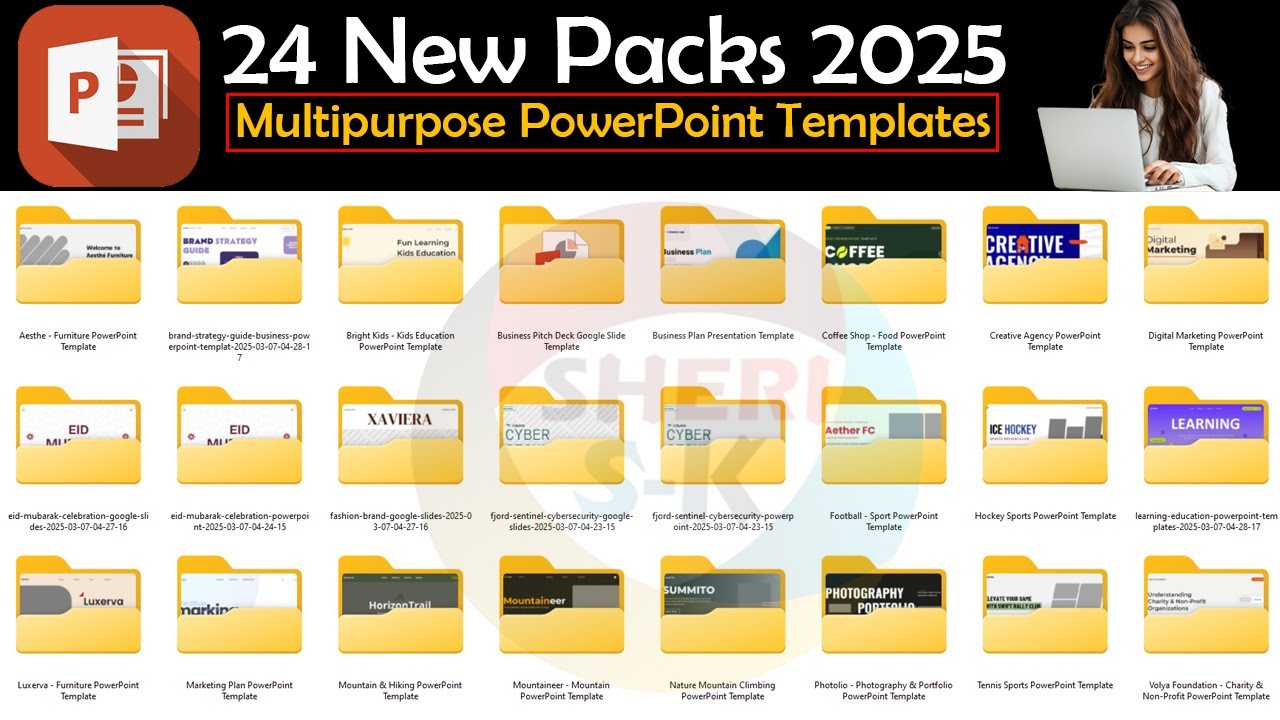 24 New 2025 Packs Of Multipurpose PowerPoint Templates |Sheri Sk| - YouTube