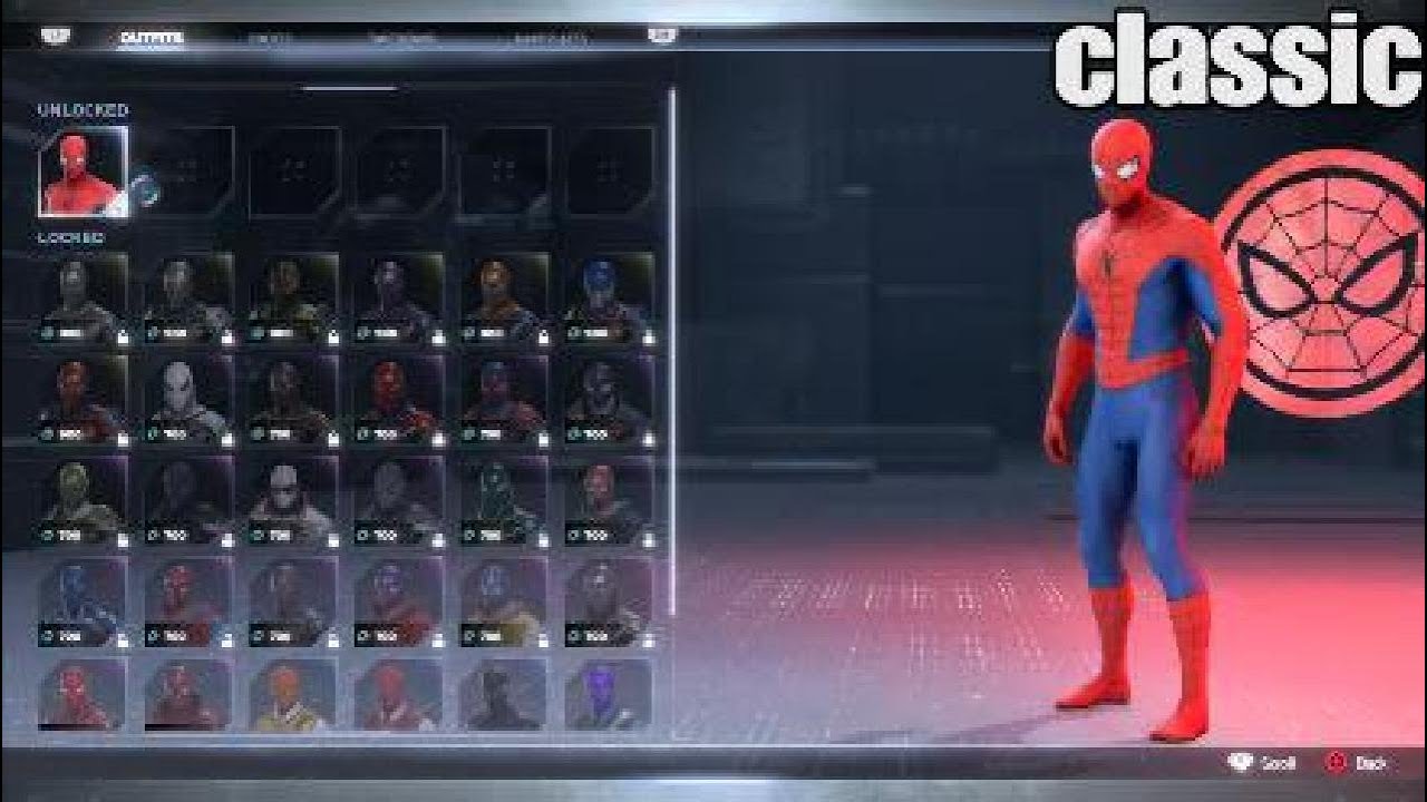 All Spider-Man Cosmetics In Marvel’s Avengers | skins Takedowns ...