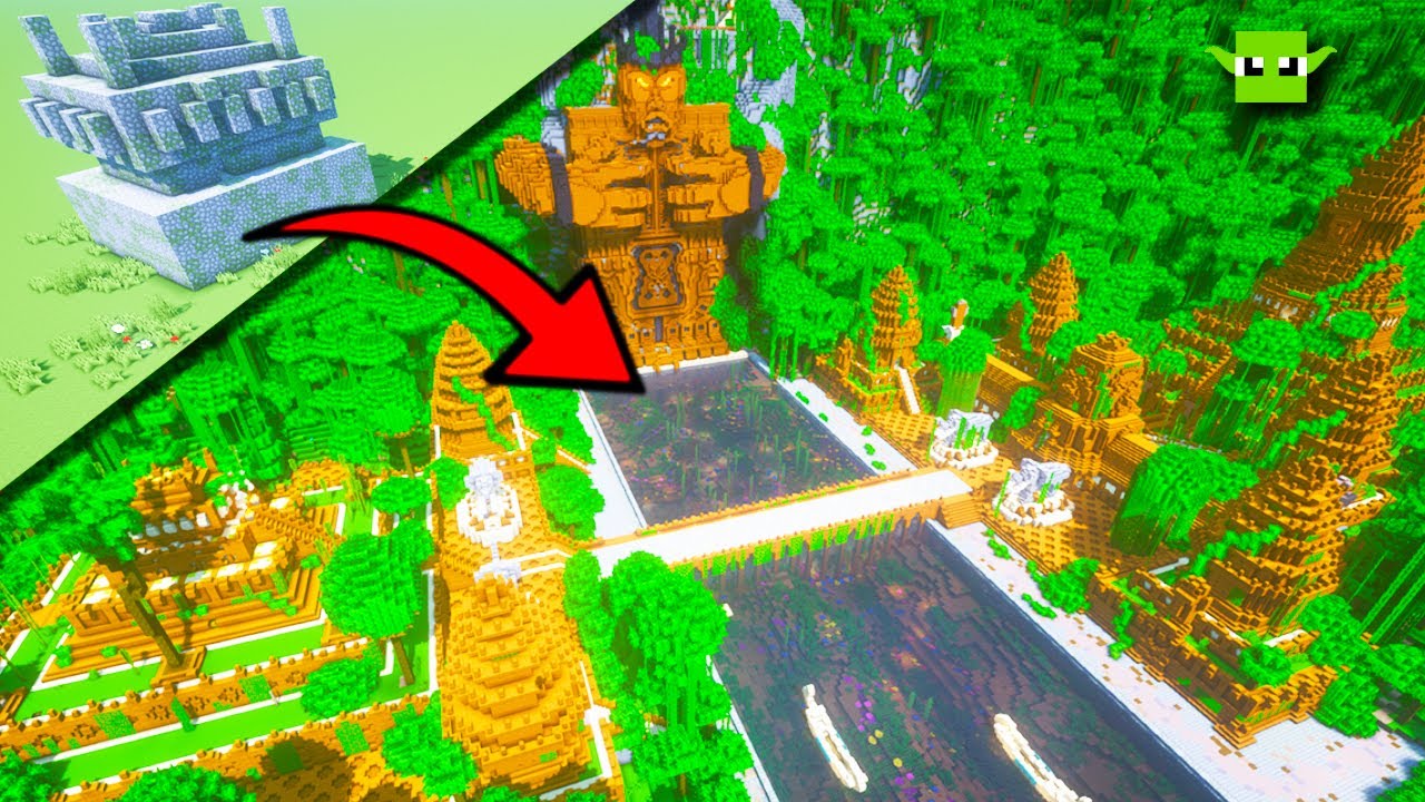 Minecraft | Jungle Temple Transformation - Cambodian Angkor Wat ...