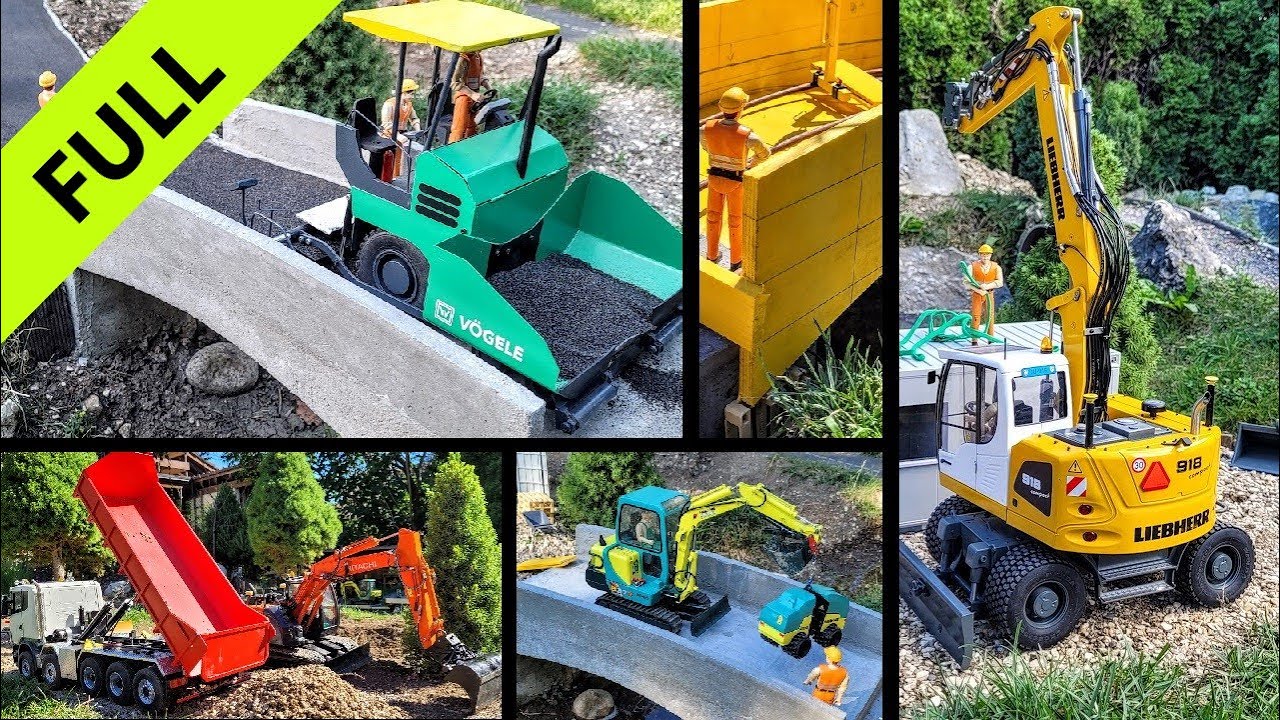 Bridge construction. RC Scale Excavator, Yanmar, Hitachi, Liebherr ...