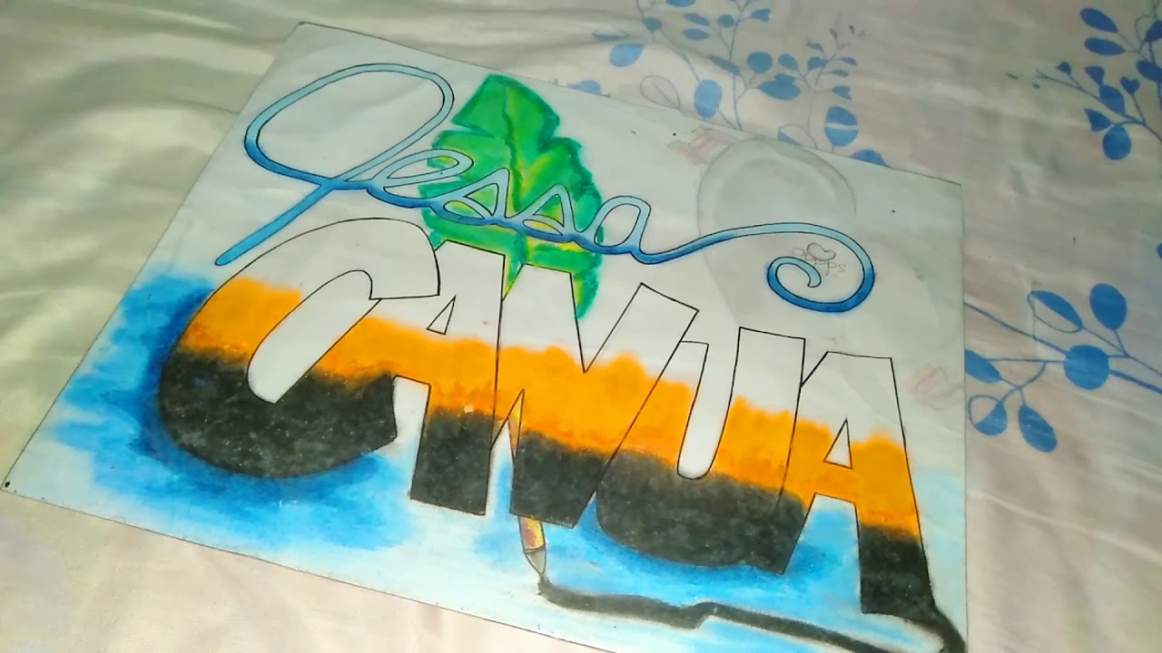 Easy Lettering Design Using Oil Pastel for Beginners - YouTube