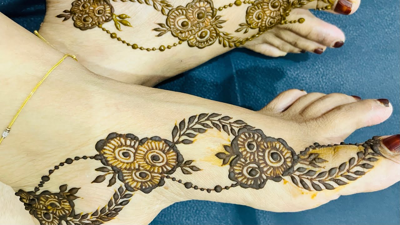 Leg Henna Design | Mehandi design | Simple henna design - YouTube