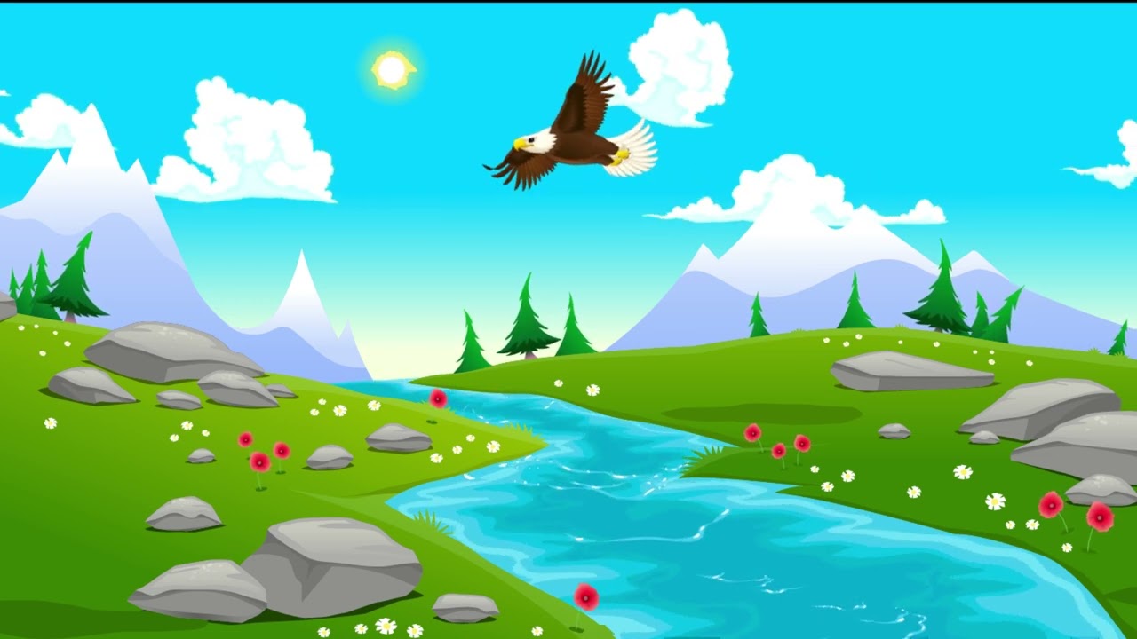 Free Mountain Landscape Animation Background l Free to use - YouTube