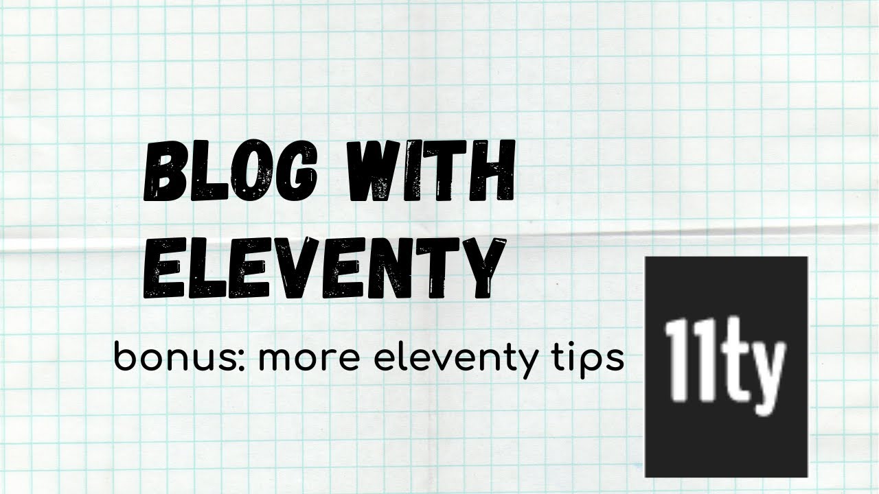 Blog with eleventy: bonus - more eleventy tips & tricks - YouTube