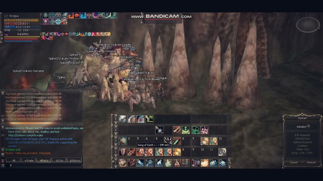 Lineage 2 Reborn 1x (Sword Singer) 17August- Stakato exp 7kk exp, Bye ...
