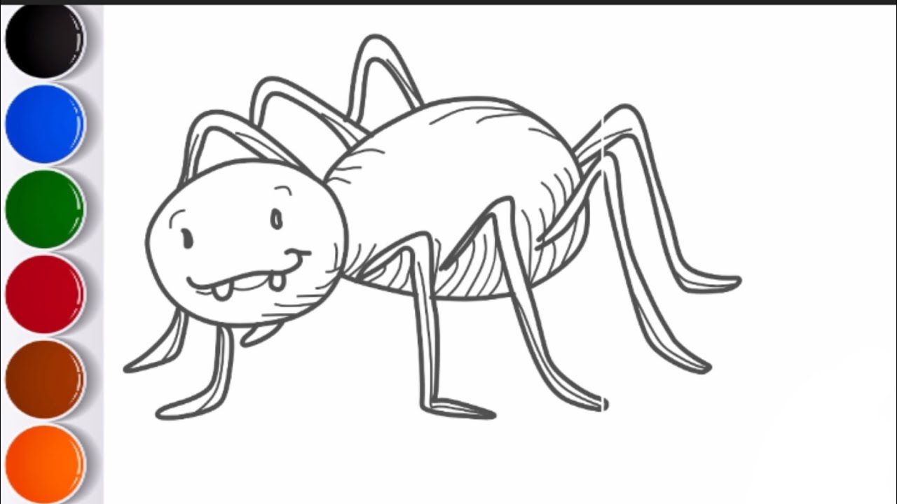 How to drowning Spider step by step for kids, toddlers।। मकड़ी कैसे ...