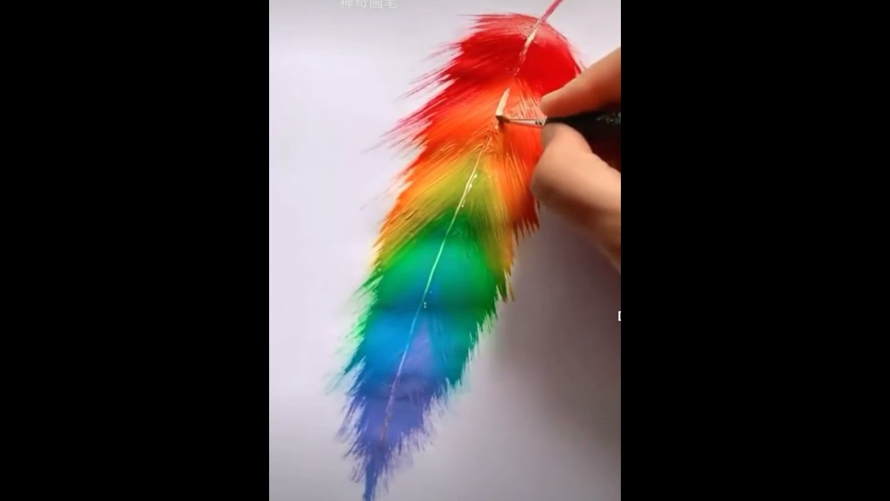 Easy feather painting - YouTube