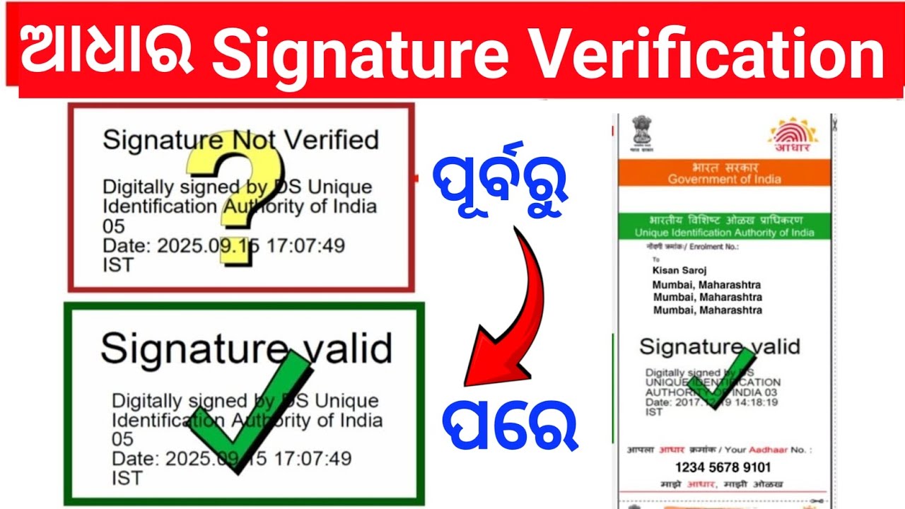 How to validate digital signature odia | aadhaar signature validation ...