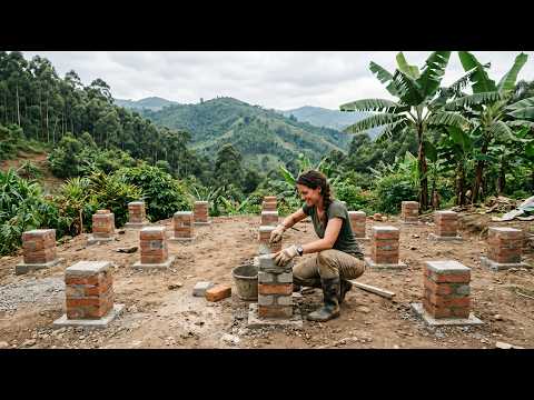 She Built This Cabin Alone — From Foundation to Finished Roof