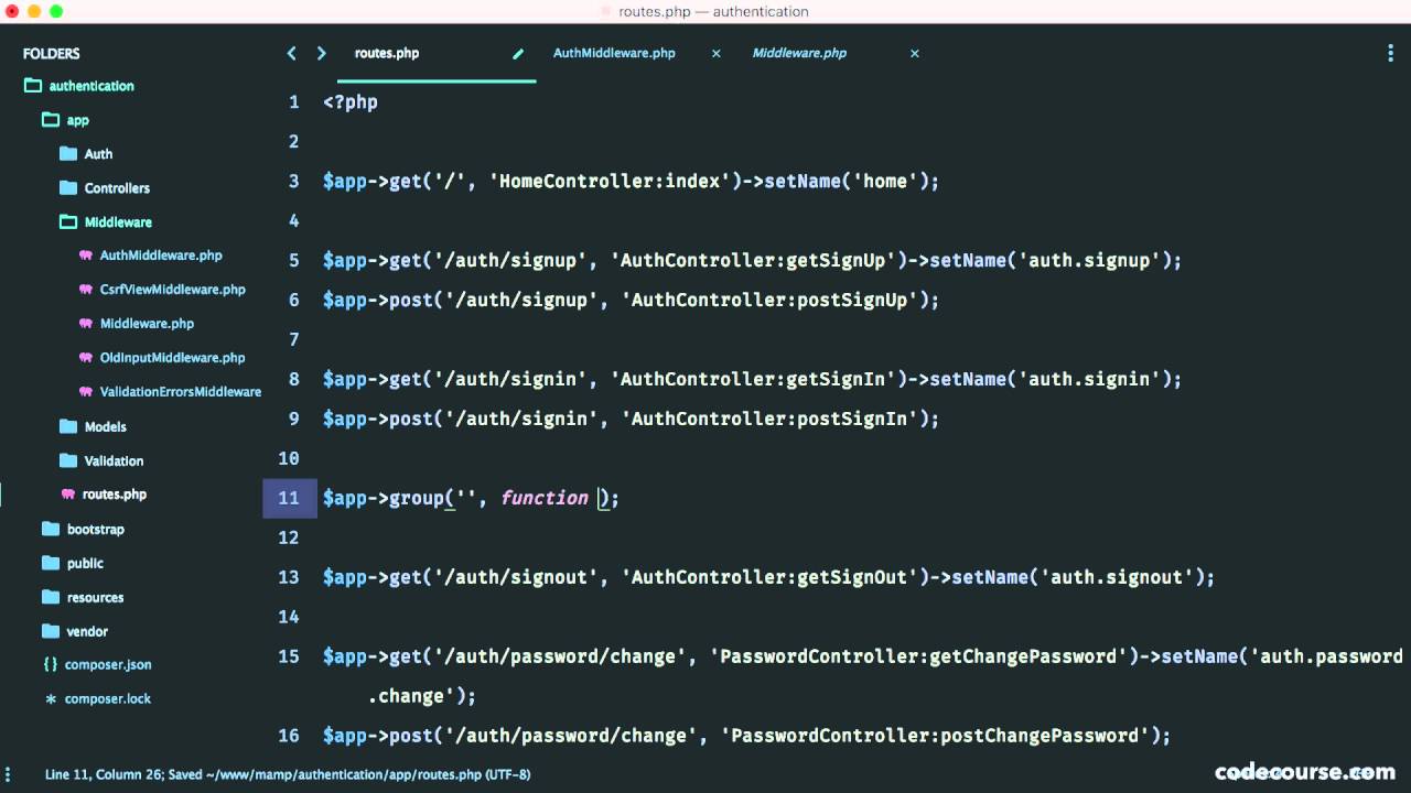 Authentication With Slim 3 Authenticated Middleware 2829 Youtube 0218