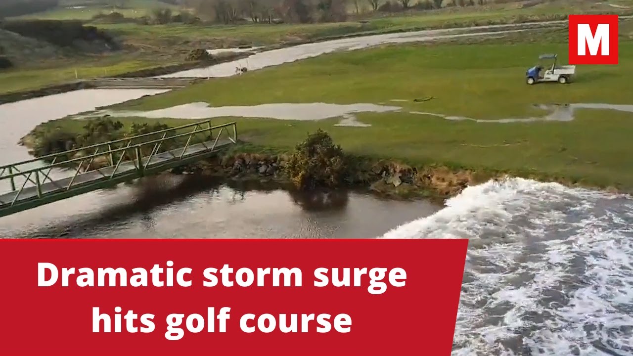 Storm surge hits Donegal golf course | Dramatic Storm Franklin video as ...