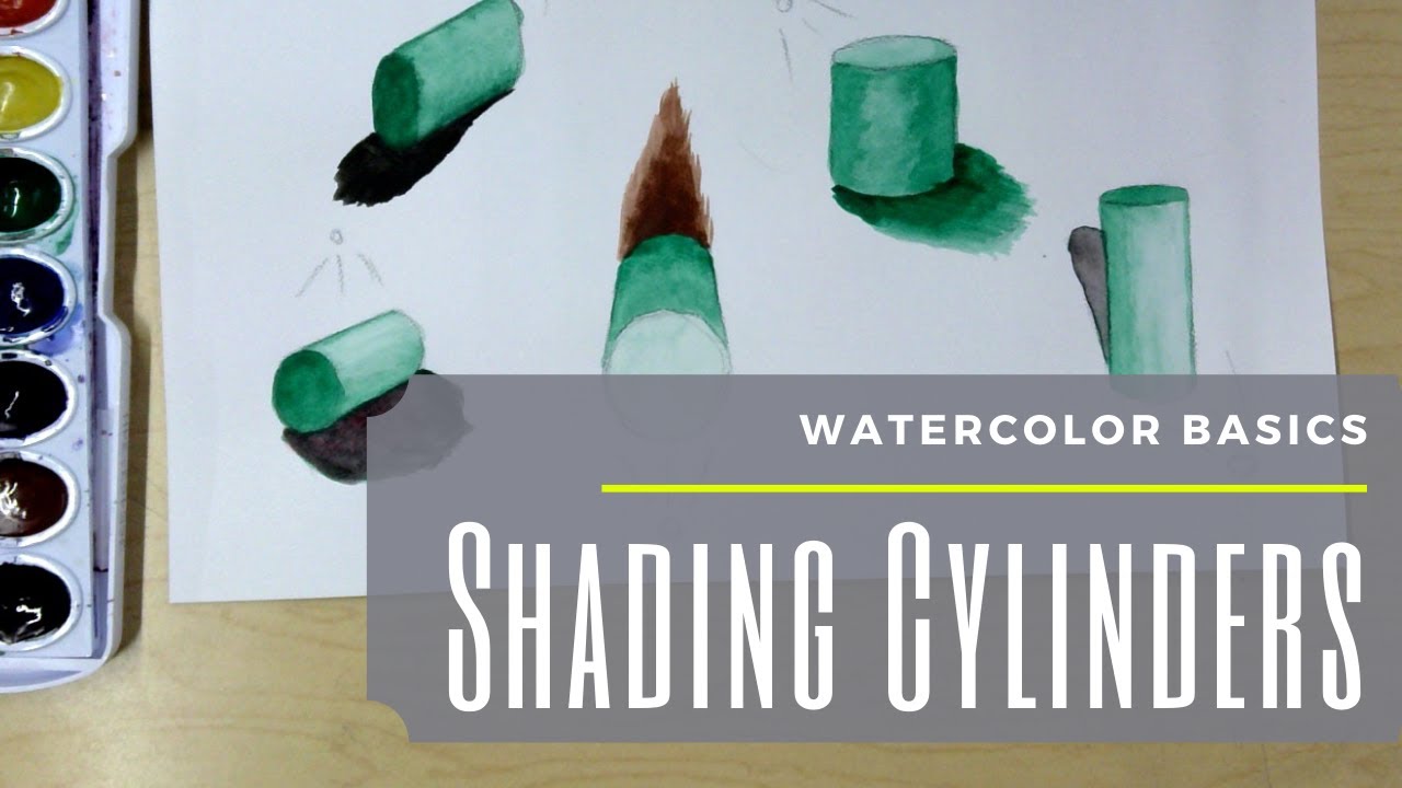 Basic Shading Cylinders with Watercolor - YouTube