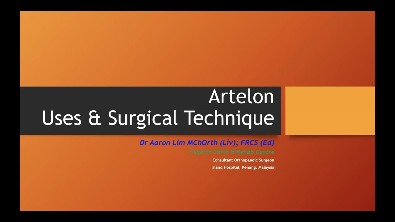 Artelon Uses & Technique- Aaron Lim, MD - YouTube