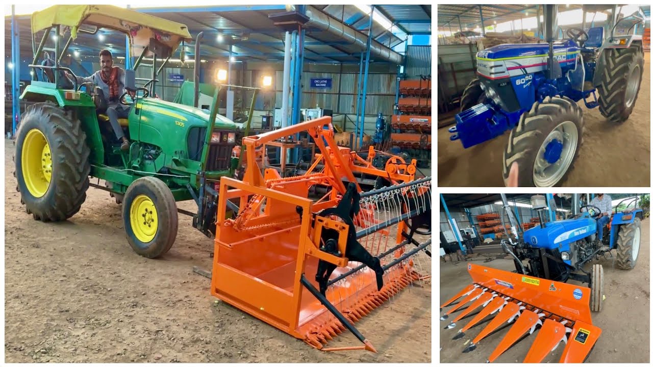 Swaraj 744 Fe with Front Reaper | New Holland 3032 | John deere ...