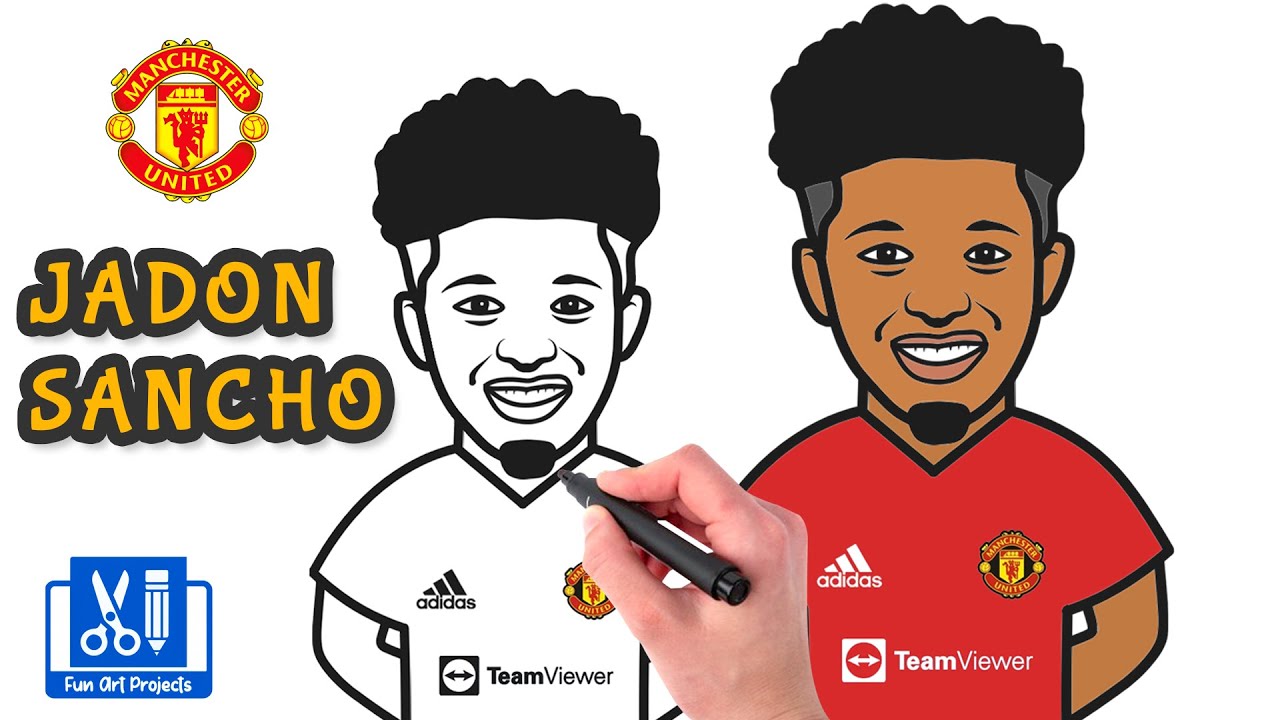 How To Draw JADON SANCHO | Incredible Soccer Player | Draw Football ...