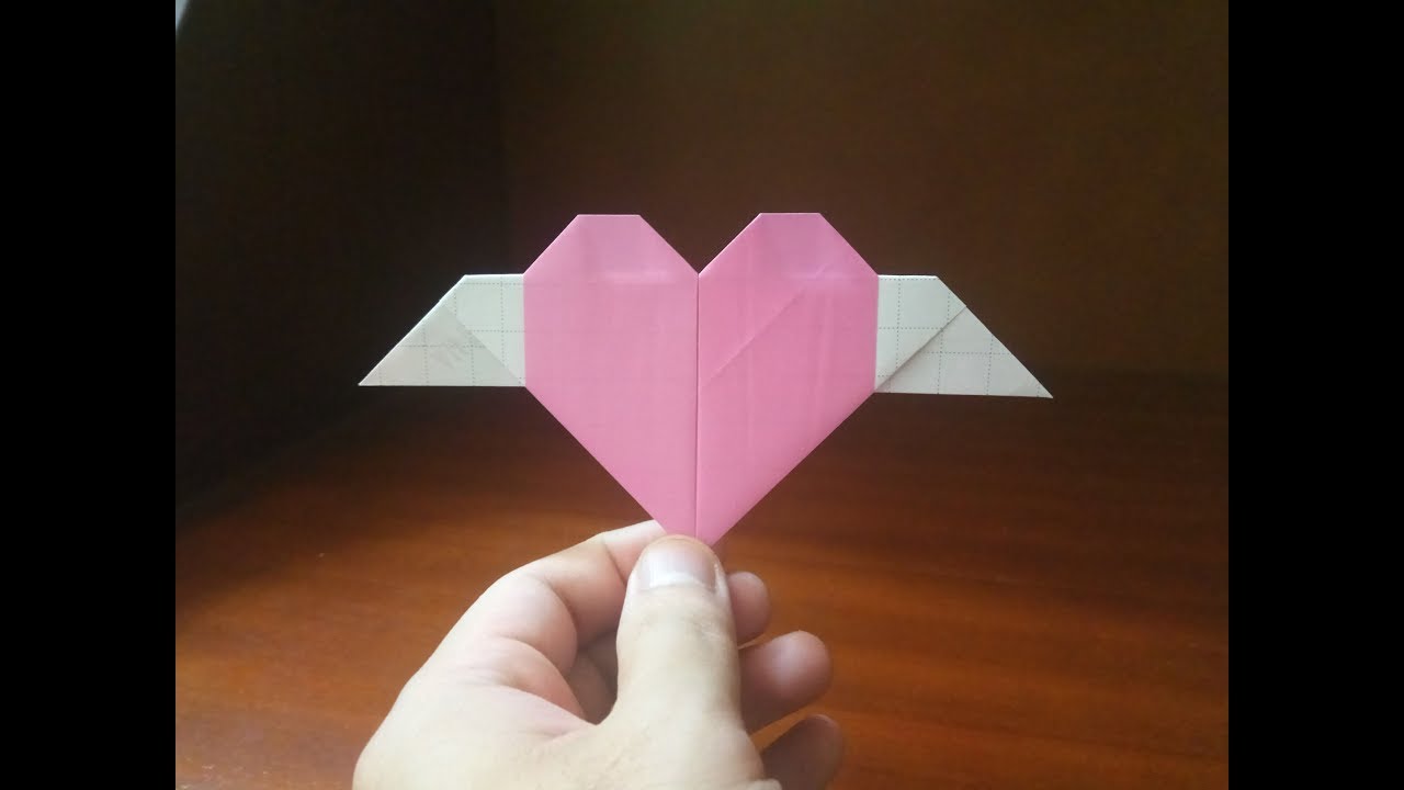 origami easy winged heart - YouTube