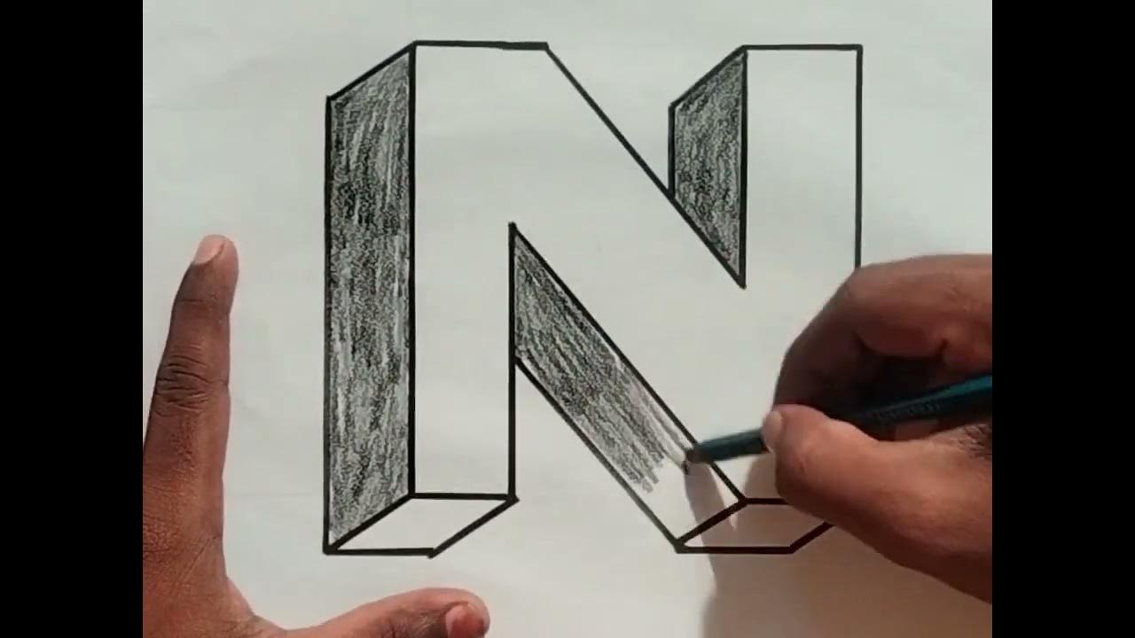 How to write 3D N letter | Awesome and Simple trick @vijay_artz - YouTube