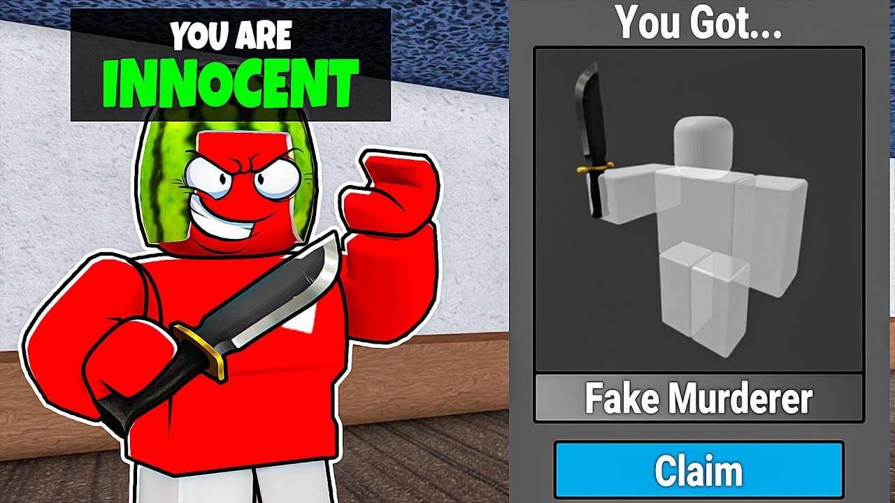 Becoming Evil with FAKE KNIFE In Murder Mystery - YouTube