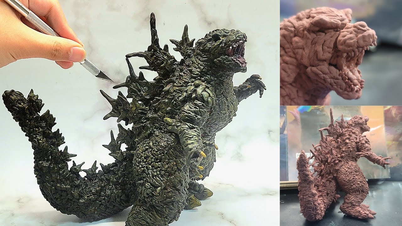 Sculpting MINUS ONE GODZILLA with clay (remake) | 클레이로 마이너스 원 고질라 만들기 ...