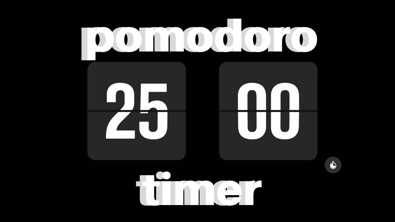 Fliqlo Clock Pomodoro Timer - 4 x 25 minutes Sessions - No Music - YouTube