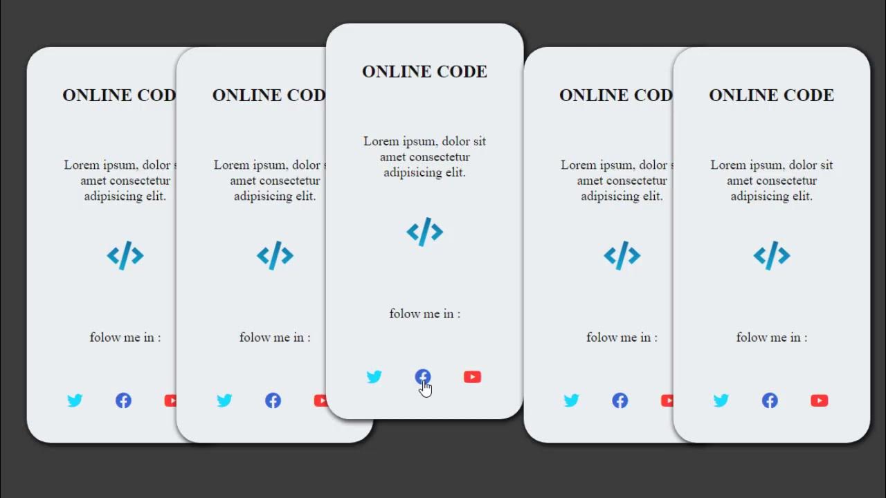 Movable Stacked Card Row in css using html and css no javascript - YouTube