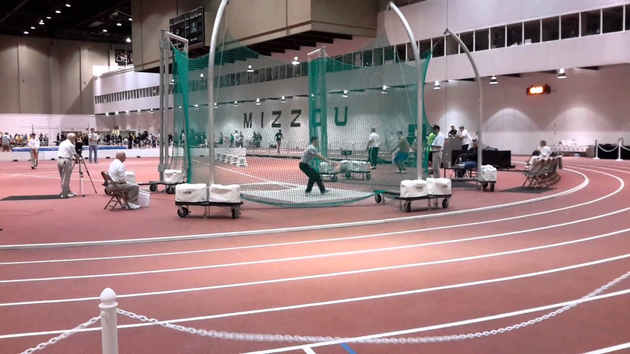 2014 Big River Running Indoor Track Series PR 41-1.5 Weight Throw - YouTube