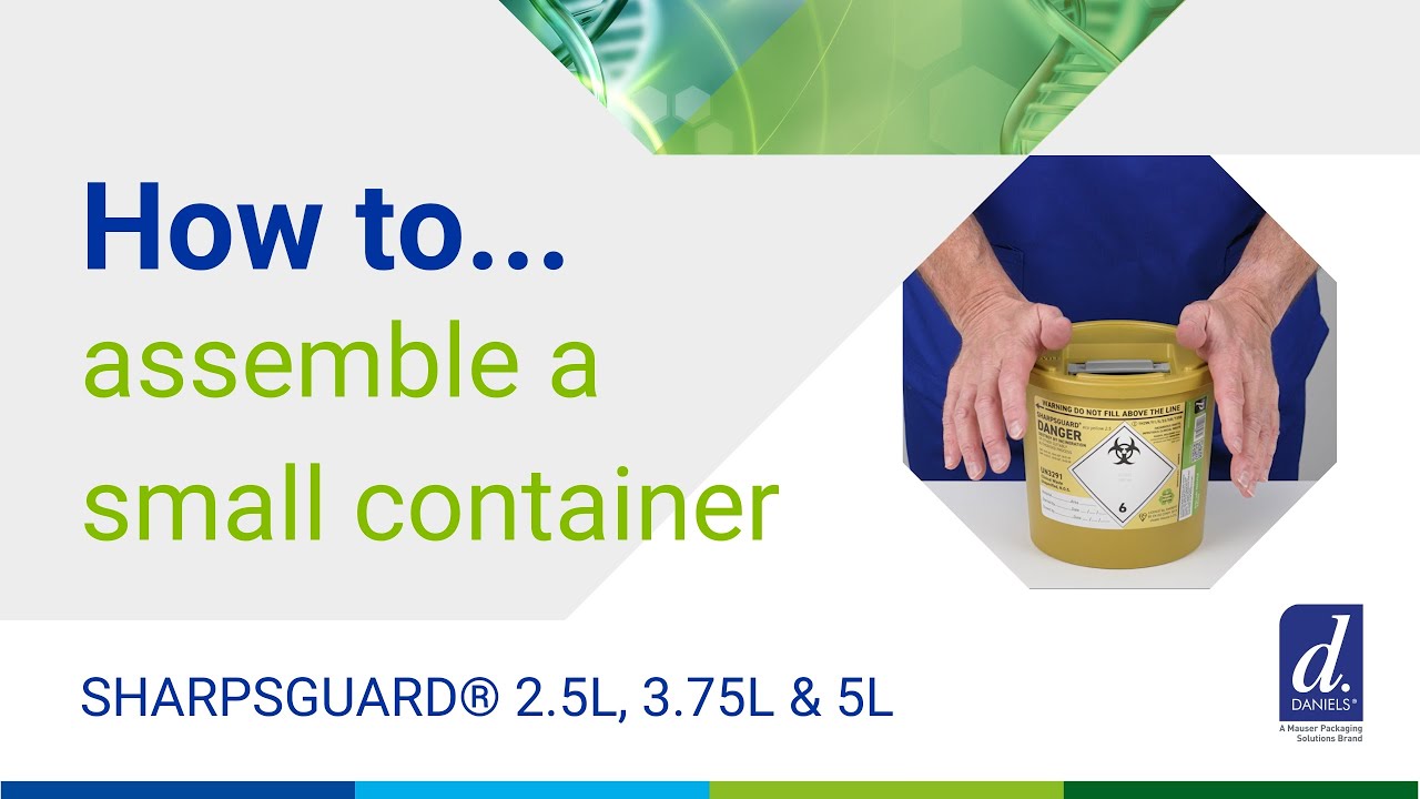 How to assemble a small SHARPSGUARD® container (yellow) - YouTube