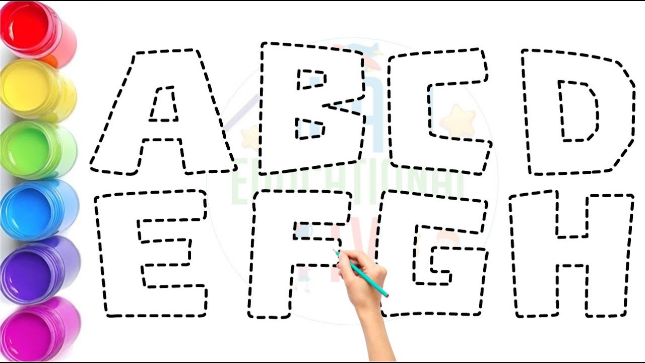 Learn ABCDEFGH- Kids Tracing & Coloring Fun - YouTube