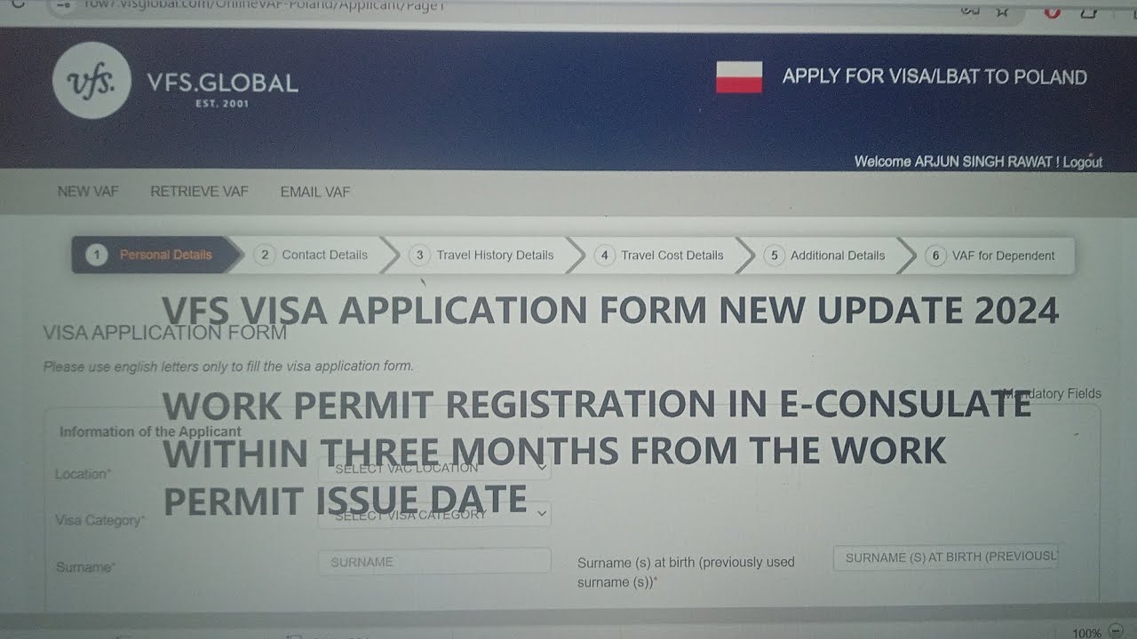 VFS POLAND NEW VISA APPLICATION REGISTRATION UPDATE | WORK PERMIT NEEDS ...
