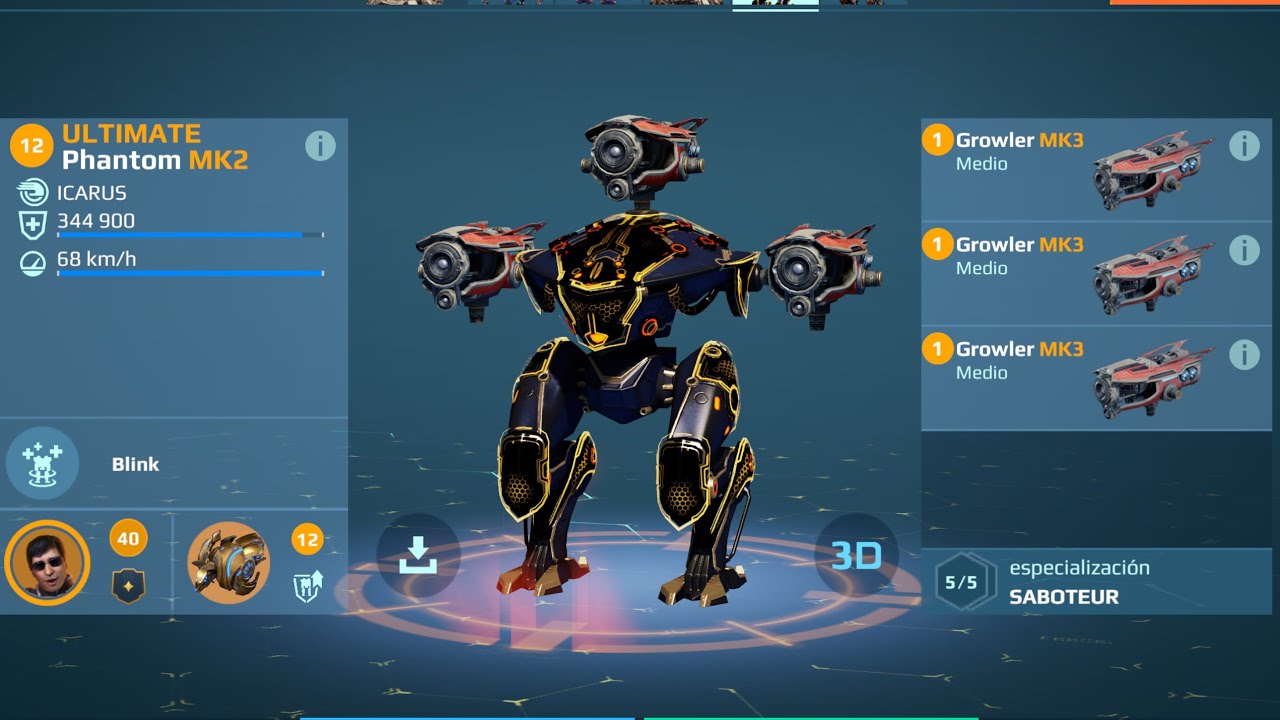 ULTIMATE Phantom W Growler MK3 | WAR ROBOTS - YouTube