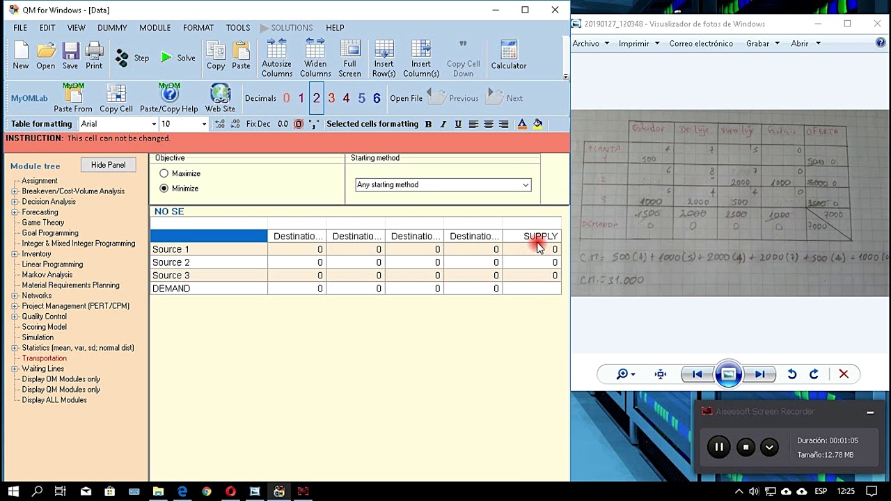QM for Windows - Como Insertar valores en tabla y Resolver - YouTube