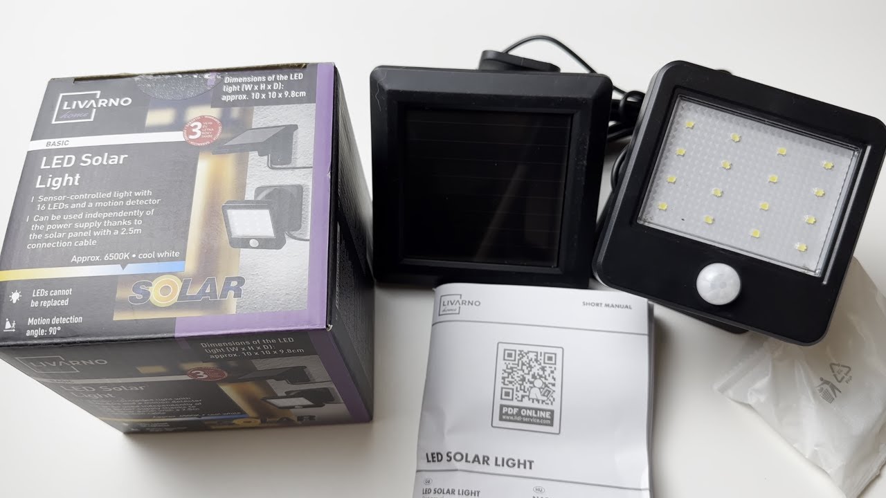LIDL LIVARNO home LED-Solar-Strahler, 16 LEDs - LED PIR - YouTube