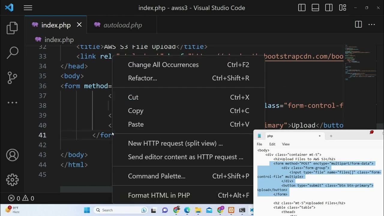 PHP 7 AWS S3 Bucket Storage SDK Project to Upload , Read , Download & Delete Files in Browser ...