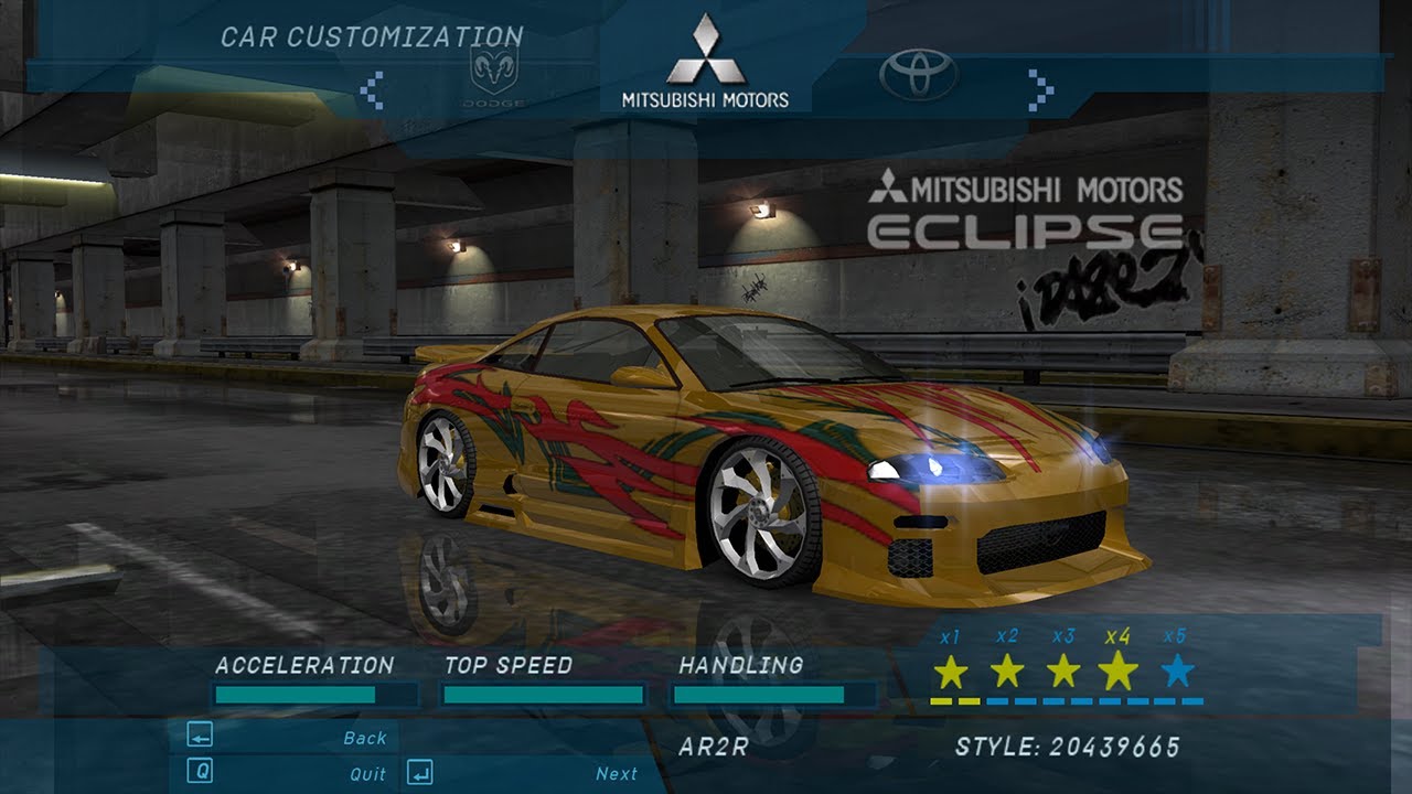 Need for Speed: Underground — Mitsubishi Eclipse GSX (D32A) (Brian ...