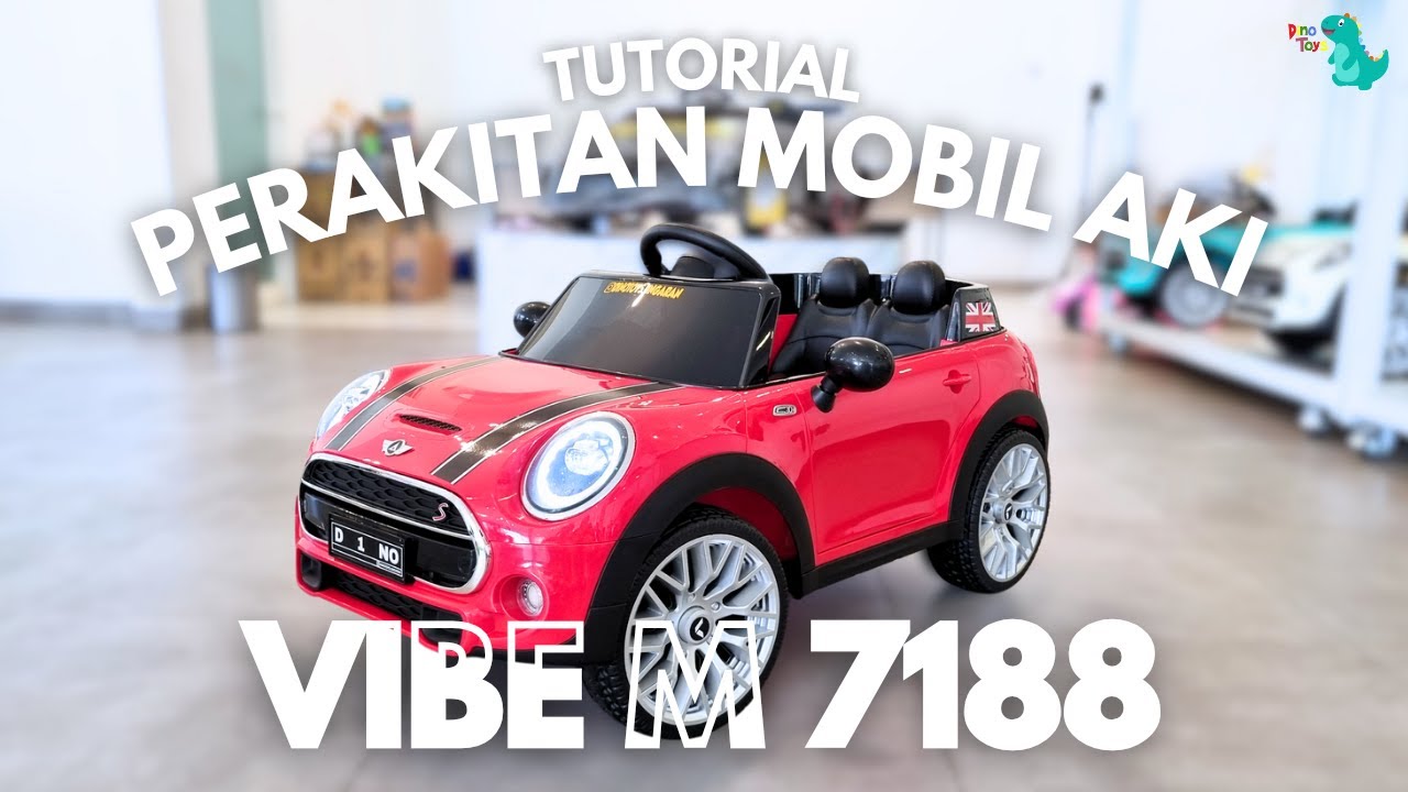 UNBOXING DAN RAKIT MOBIL AKI ANAK VIBE M7188 MINI COOPER BAN KARET EVA ...