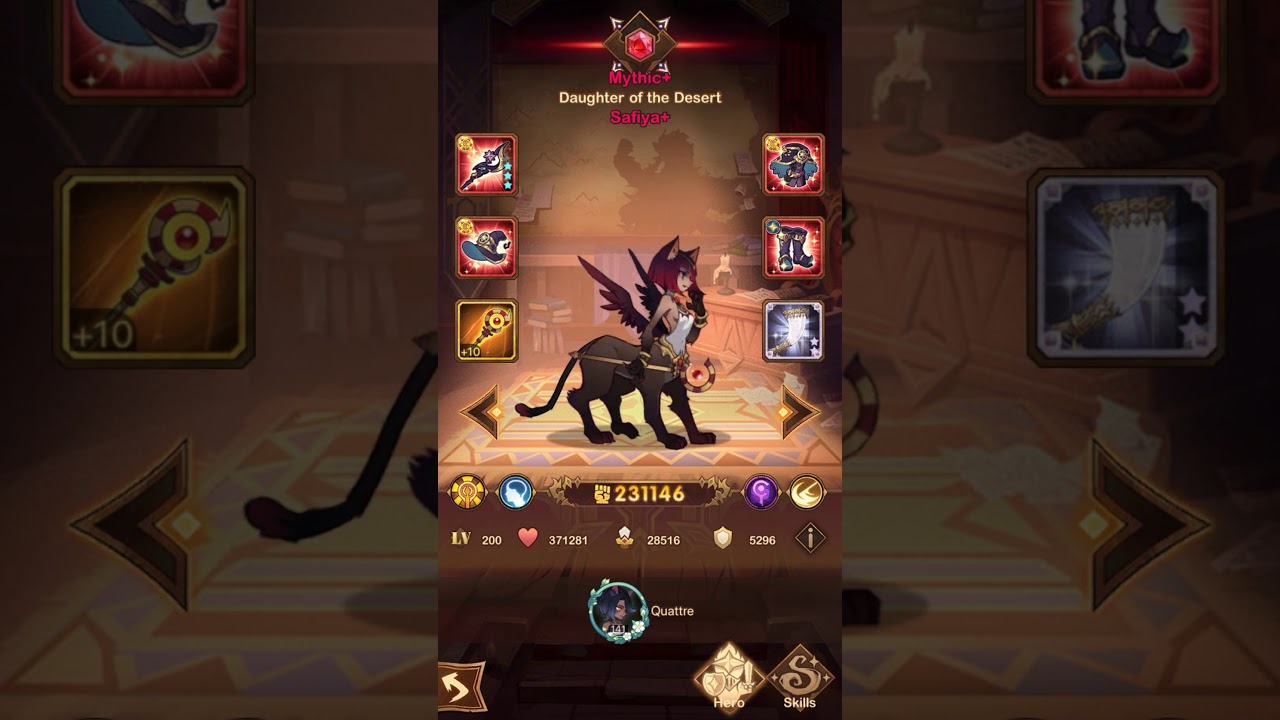 AFK Arena - Mauler Tower 90 - Safiya + Skriath fun - YouTube