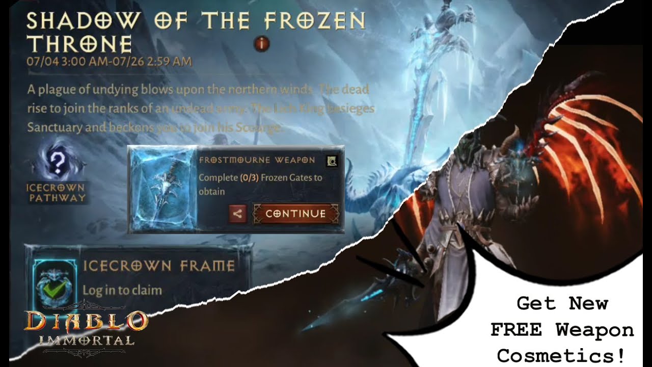 New Event: Complete SHADOW OF THE FROZEN THRONE & Obtain FROSTMOURNE ...