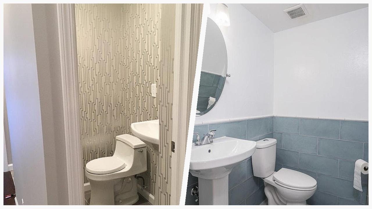 75 Porcelain Tile Powder Room With A Pedestal Sink Design Ideas You'll ...