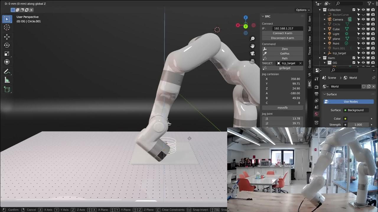 Blender robot control test with Ufactory Xarm - YouTube