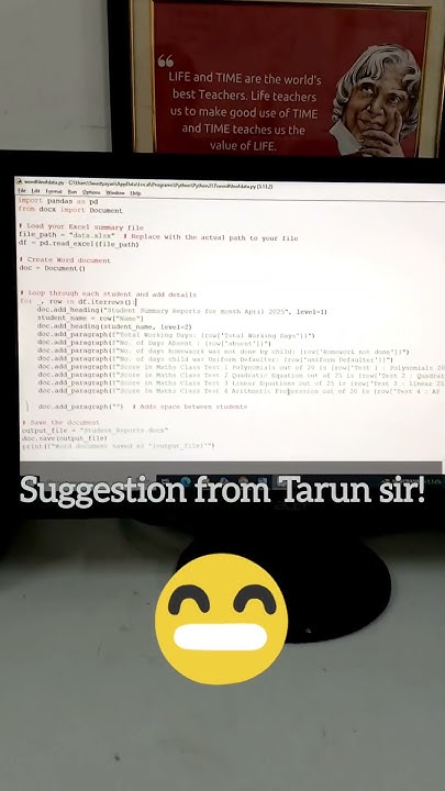 individualised student report : code it #python #coding #teacher - YouTube
